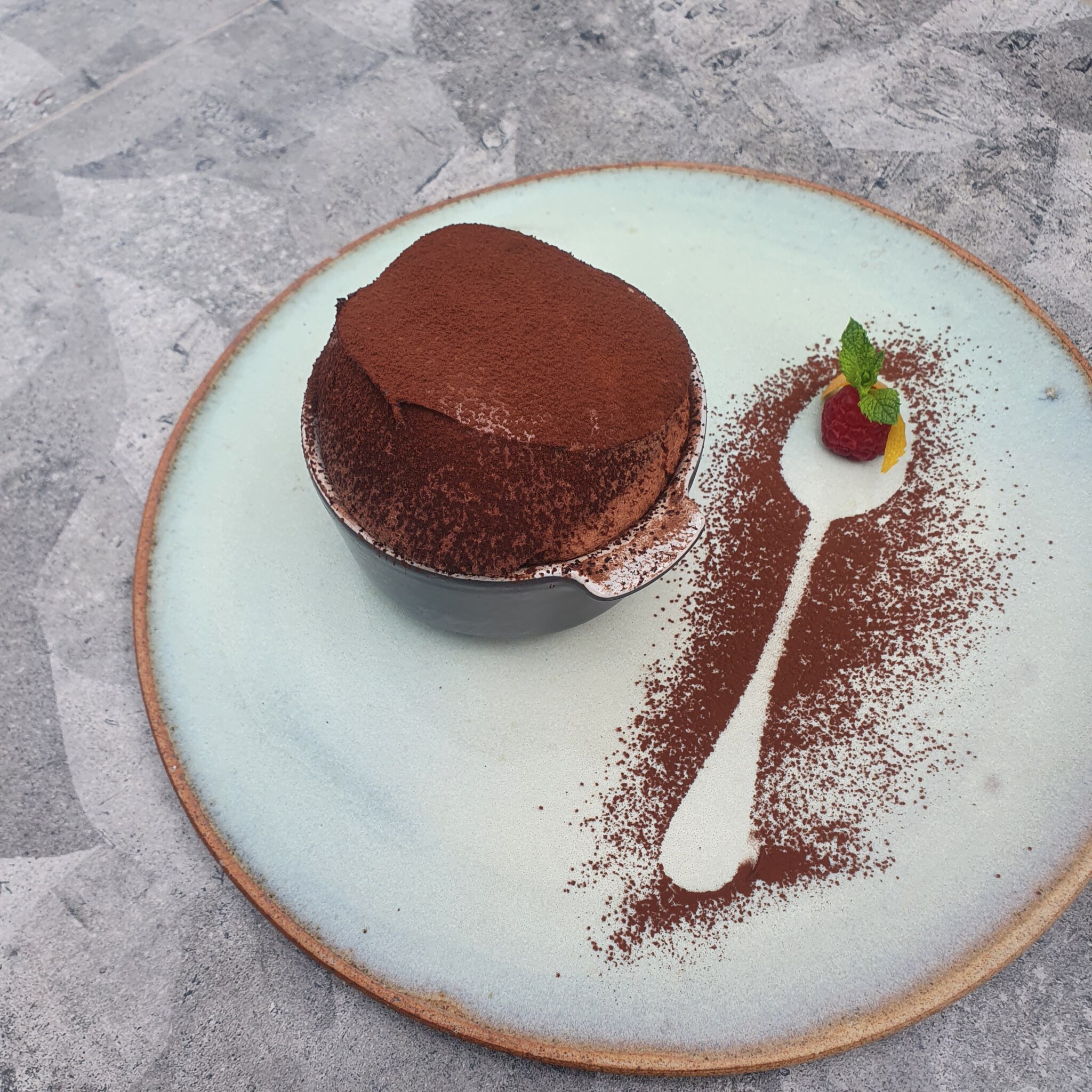 Chocolate & Rhubarb Souffle - Alevere